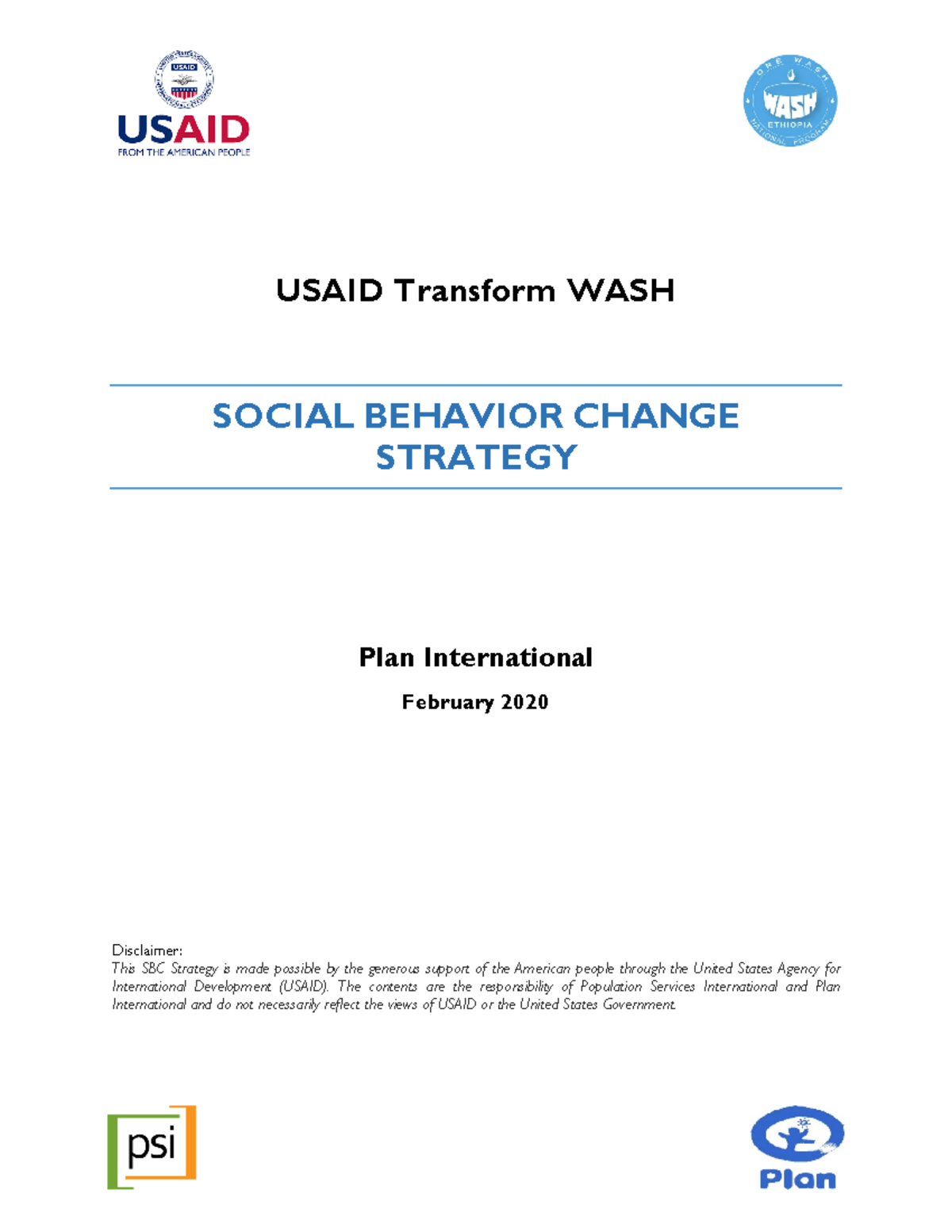 WASH SBCC usaid twash sbc strategy - USAID Transform WASH SOCIAL ...