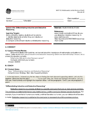 Sets module and worrksheet - PART 1 MODULE 2 SET OPERATIONS, VENN ...