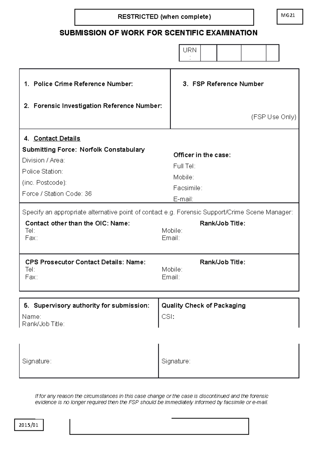 Sumbission of work for forensic examination - SUBMISSION OF WORK FOR ...