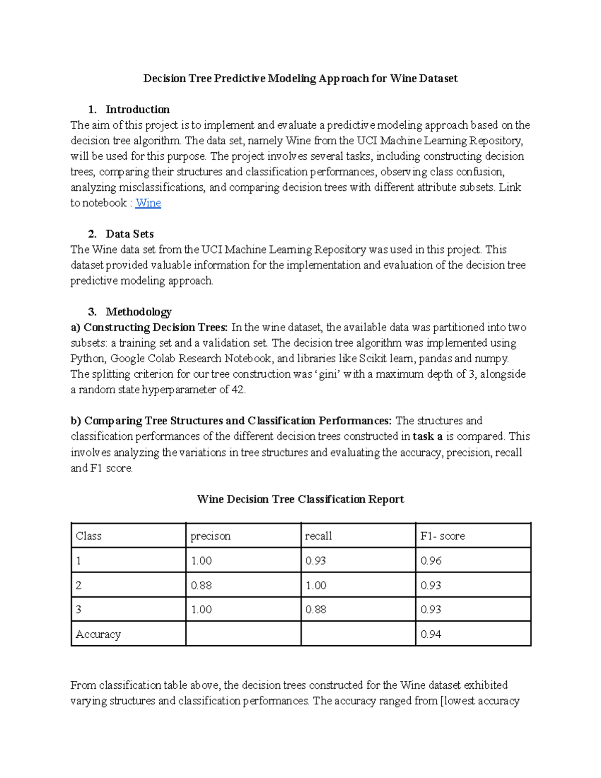 Info Visualization Decision Tree Predictive Modeling Approach For Wine And Vertebral Column