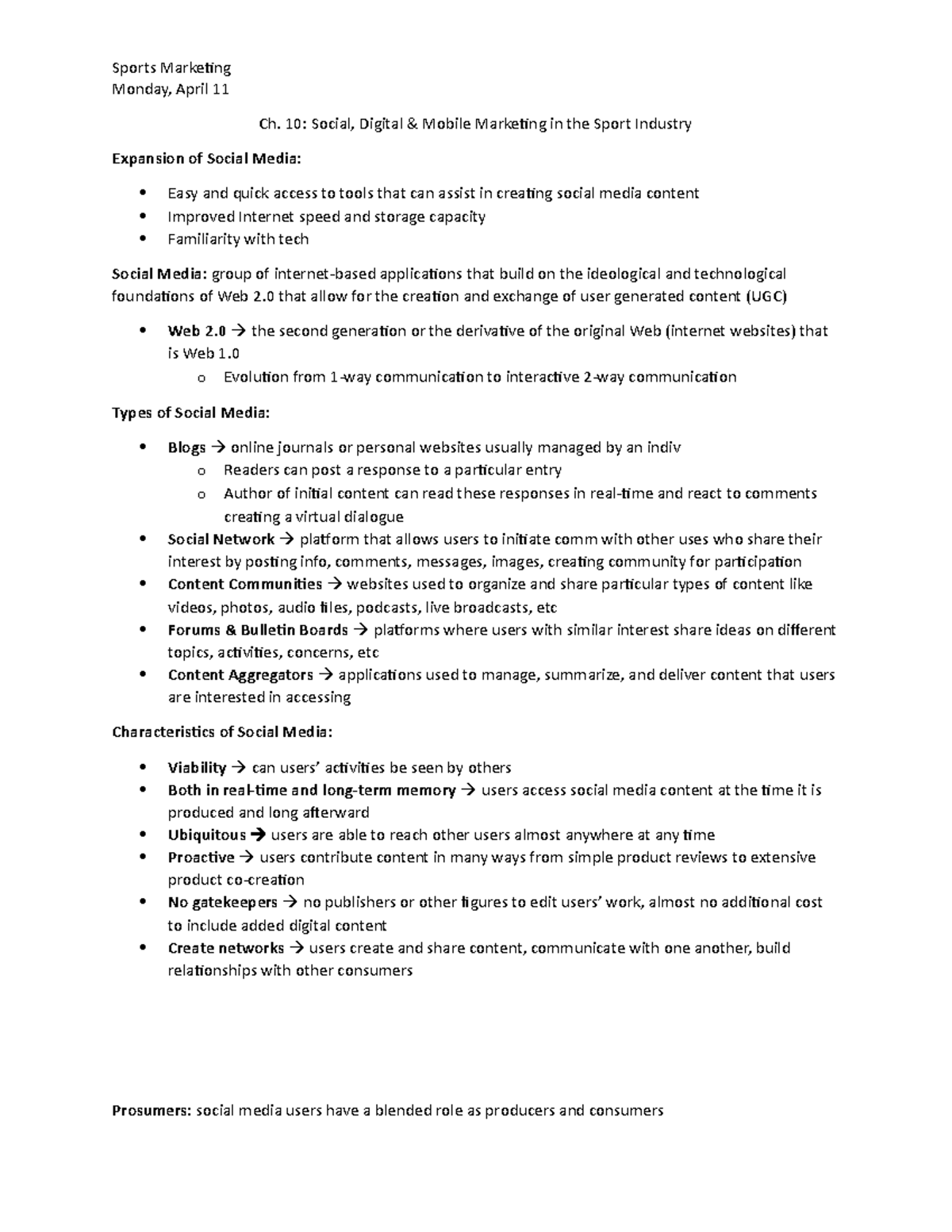 Ch. 10 Notes - Sports Marketing with Joseph - Sports Marketing Monday ...