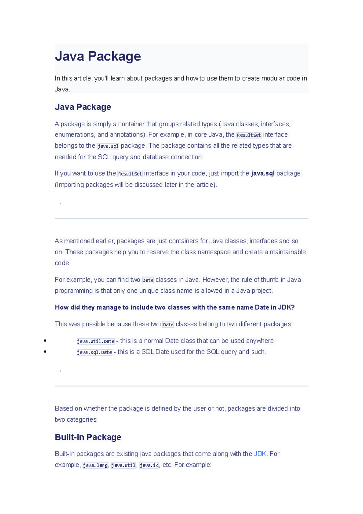 Java Package - Lorem Ipsum - Java Package In this article, you'll learn ...