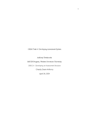 OMM1 Task 1 Creating a Supportive Learning Environment - Creating a ...