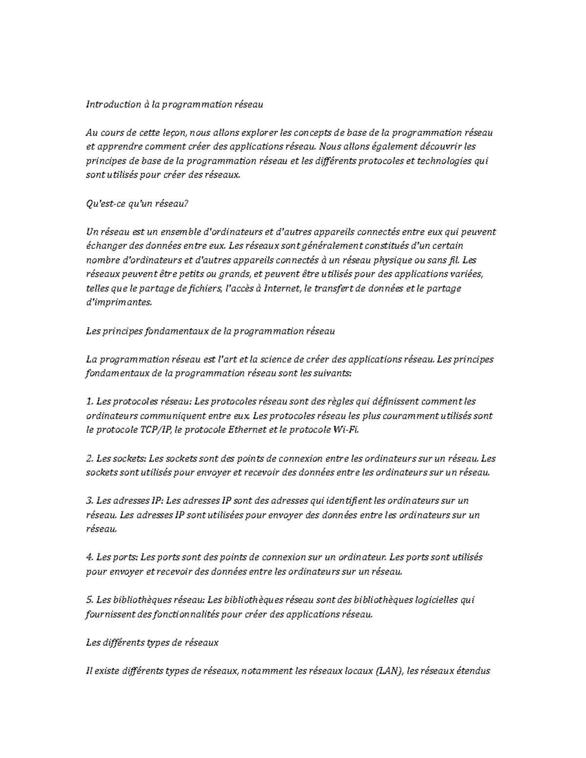 Computer Networking Study Notes - Introduction à la programmation ...