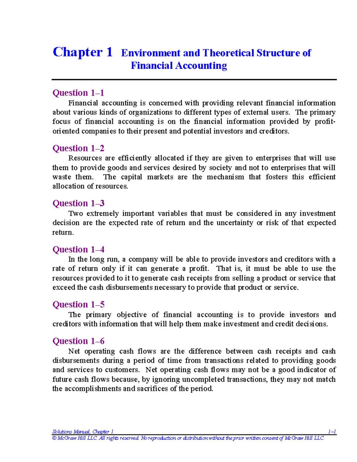 Chapter 1 Homework Solutions - Solutions Manual, Chapter 1 1– Question ...