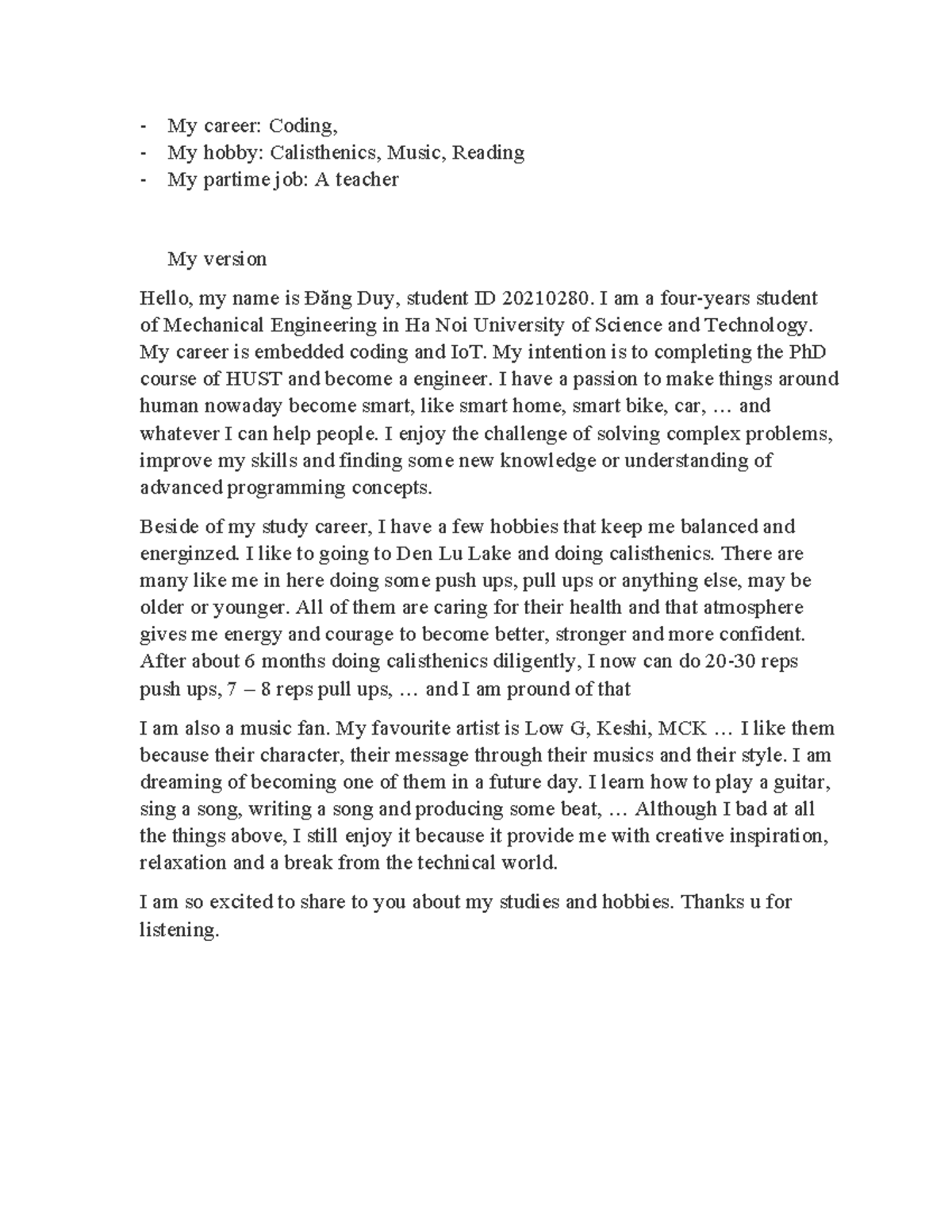 20210280 - Introduction to myself - My career: Coding, My hobby ...