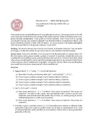 Hw5-2 - Homework assignment from Math 3340 taught by Professor Mike ...