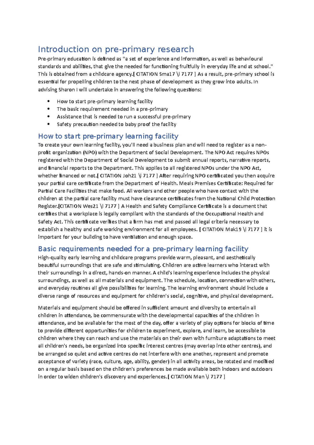 Introduction on pre school learning for children - Introduction on pre ...