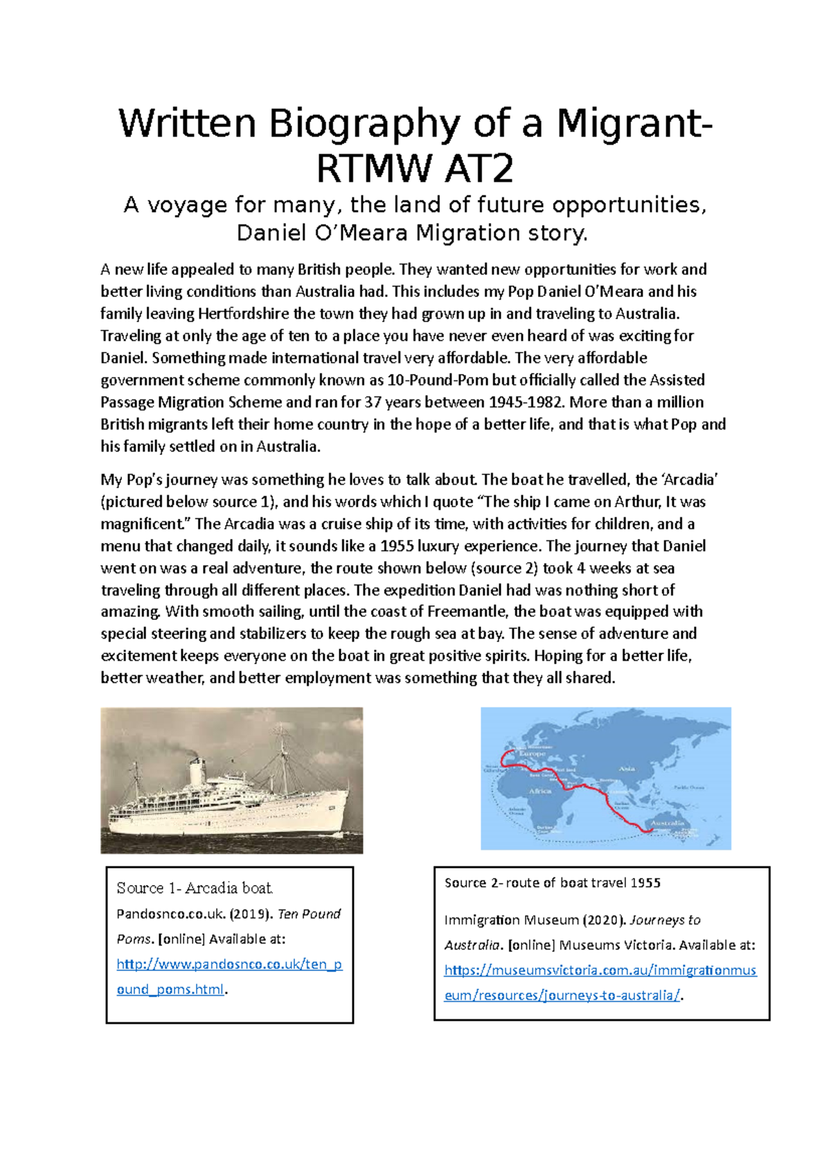 Migration biography - yes - Written Biography of a Migrant- RTMW AT A ...