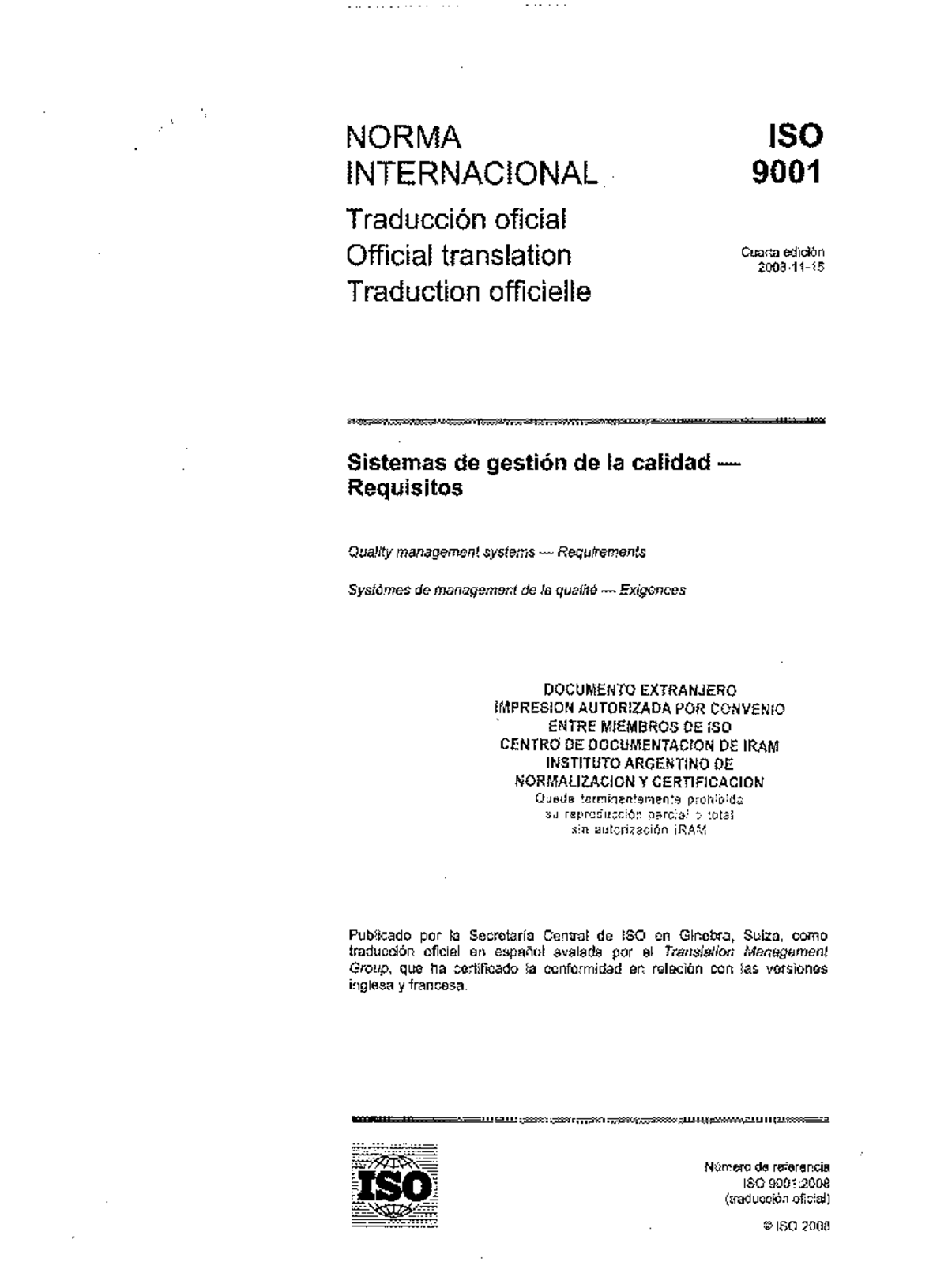 ISO 9001-2008 (ES) - ISO 9001 - NORMA ####### INTERNACIONAL Traducción ...