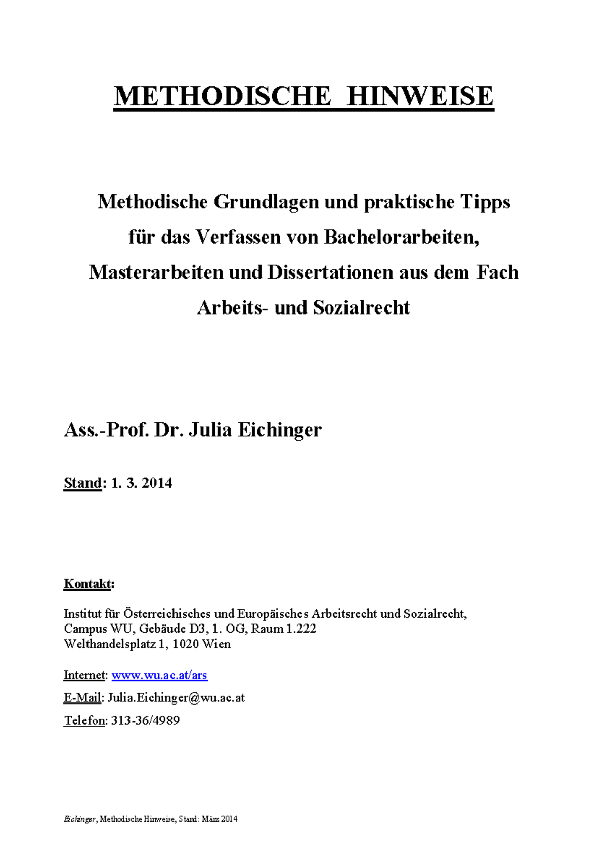 Methodische hinweise neu-Eichinger - METHODISCHE HINWEISE Methodische ...