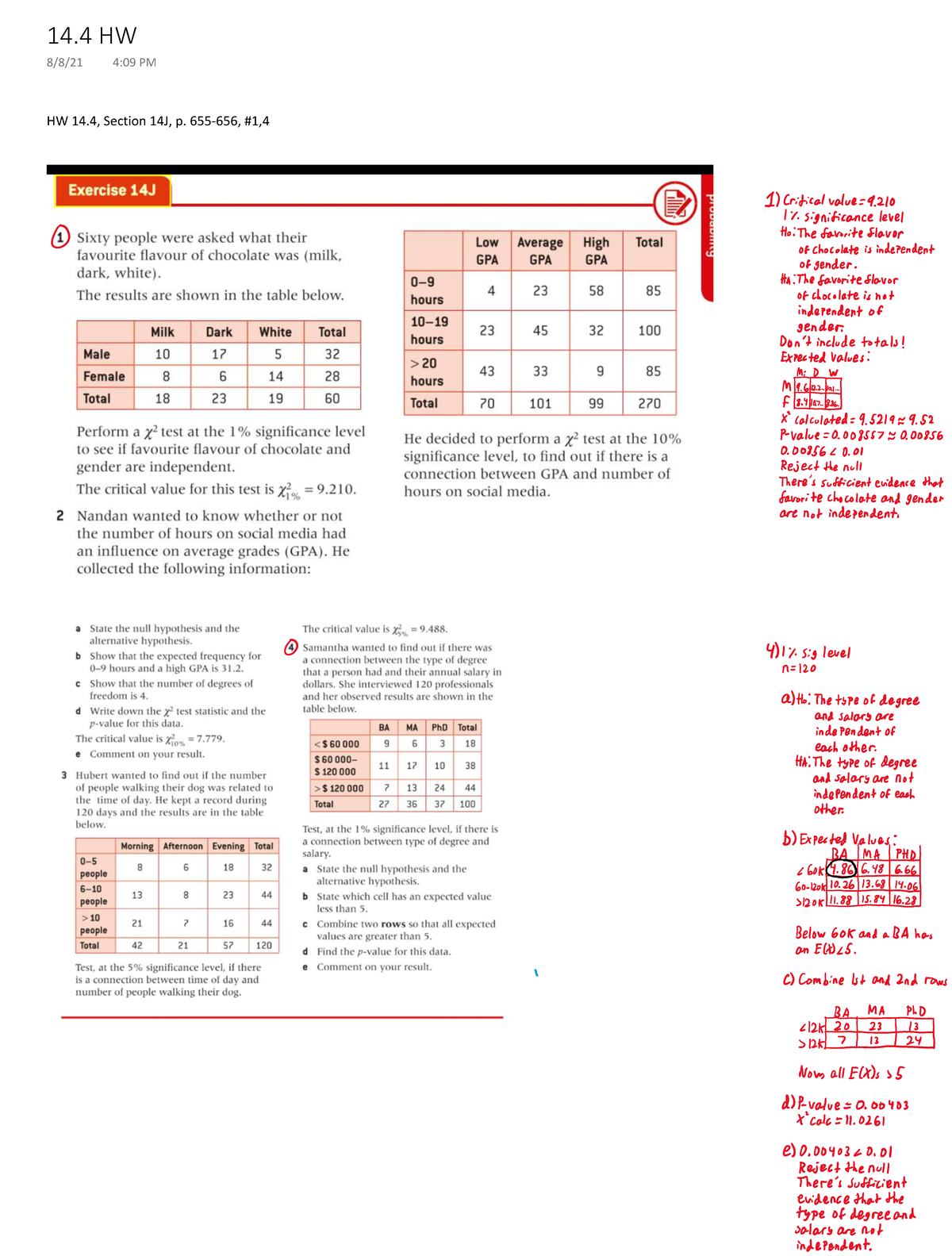 14.4 HW - Answers - HW 14, Section 14J, p. 655-656, #1, 14 HW 8/8/21 4:09 PM - Studocu