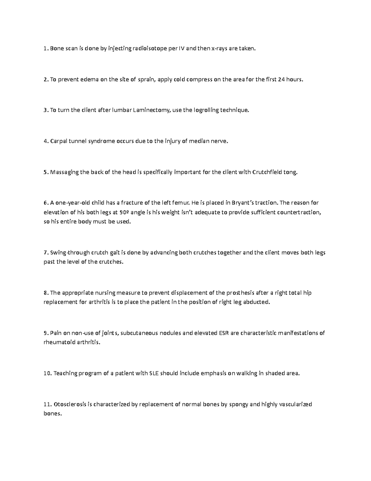 Bullets - review notes - Bone scan is done by injecting radioisotope ...