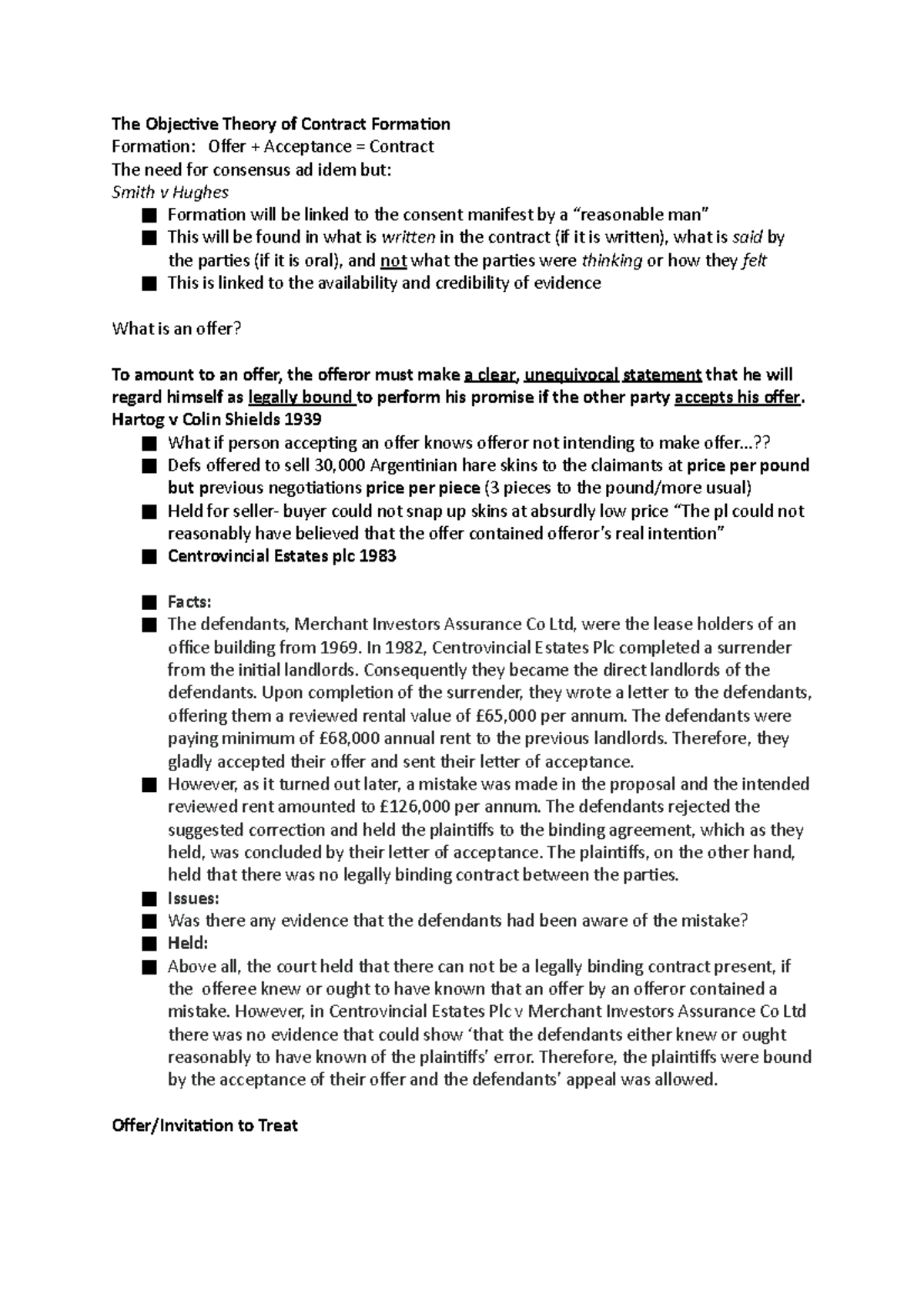 The Objective Theory Of Contract Formation The Objective Theory Of