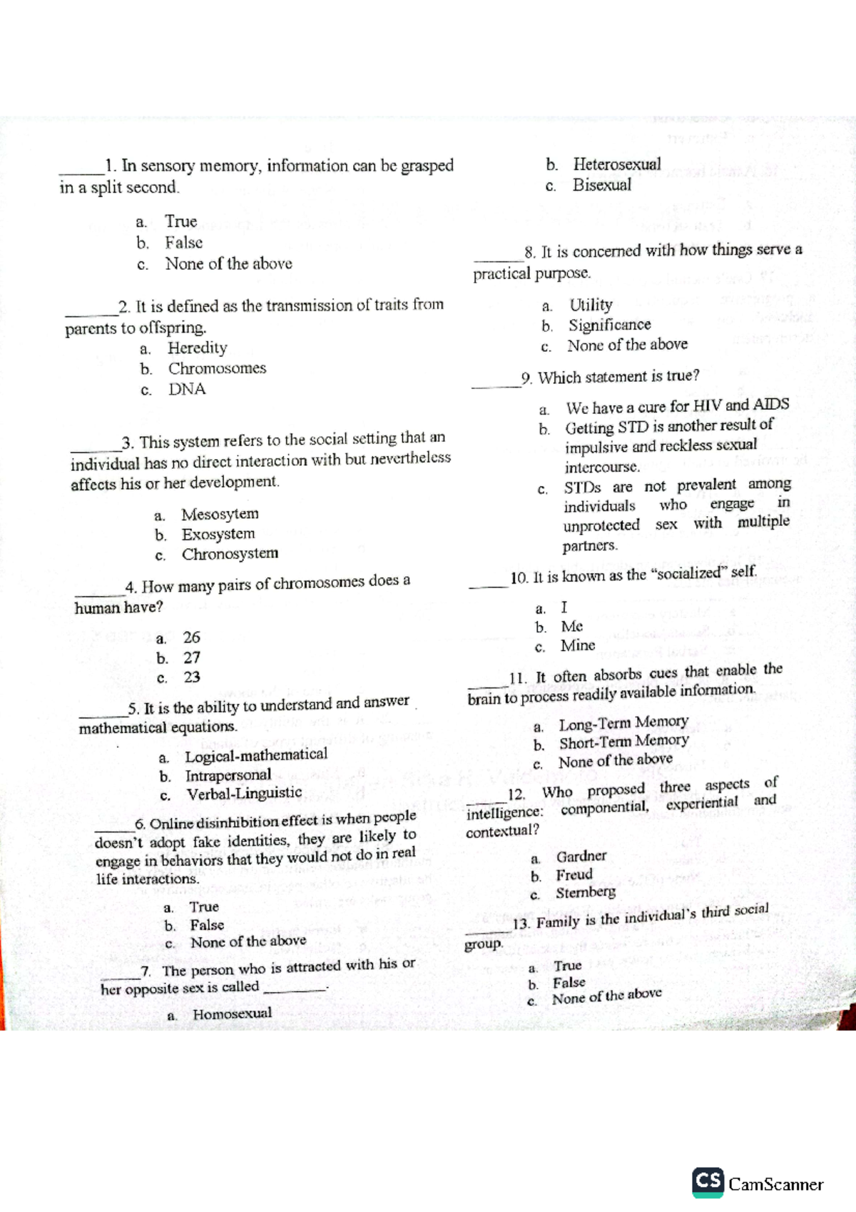 Understanding the Self questions - Copy - BS-Mathematics - CamScanner CamScanner - Studocu