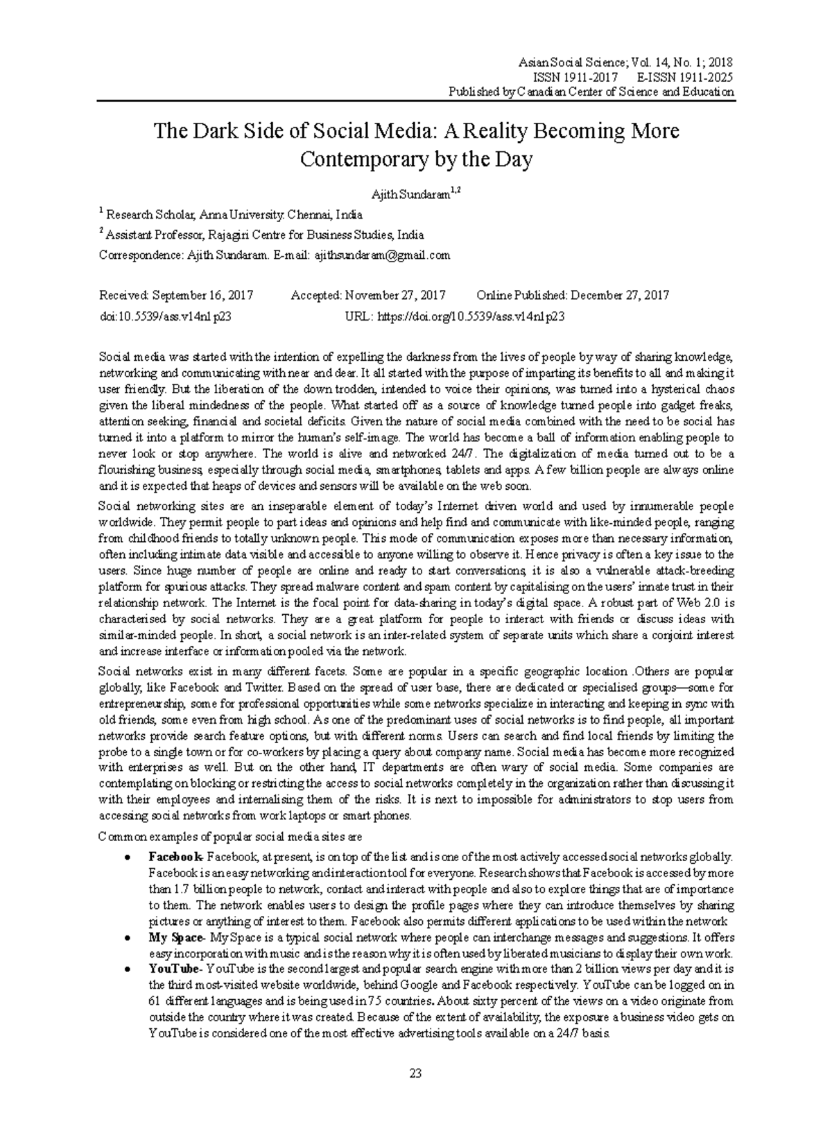 The Dark Side of Social Media A Reality Becoming M - Asian Social ...