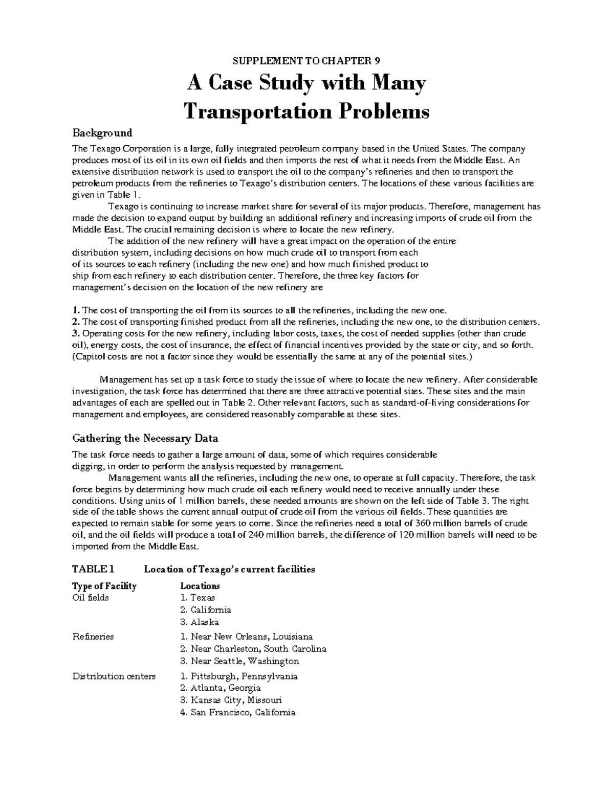 Texago Key - SUPPLEMENT TO CHAPTER 9 A Case Study with Many ...