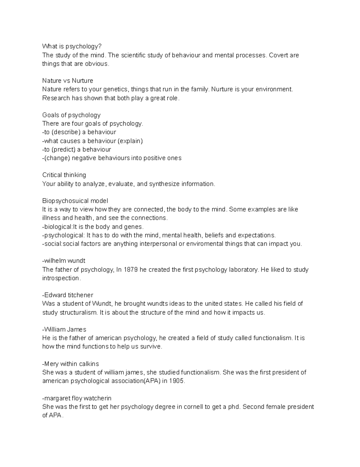 Chapter 1 The science of psychology - What is psychology? The study of ...