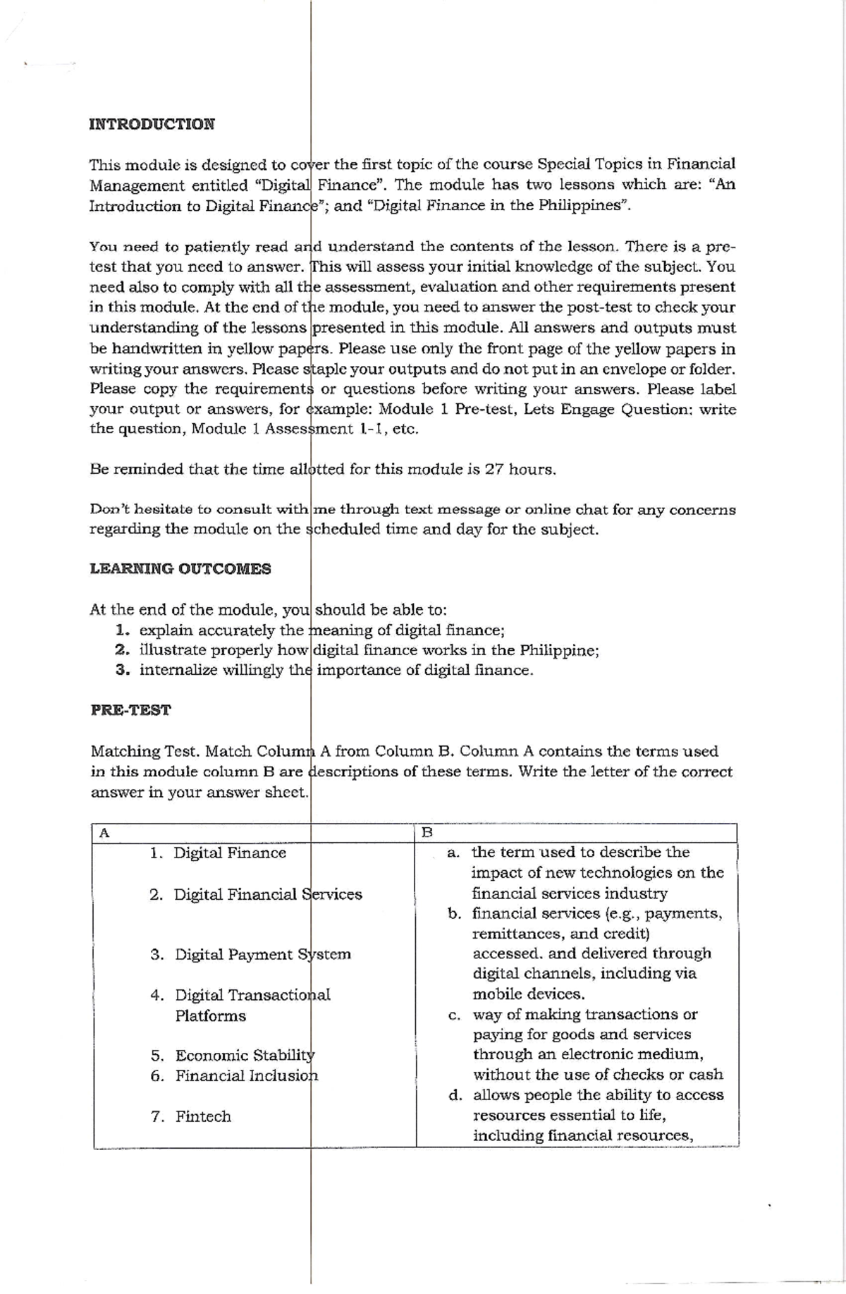Special Topics in Financial Management Module 1 - Financial Accounting ...