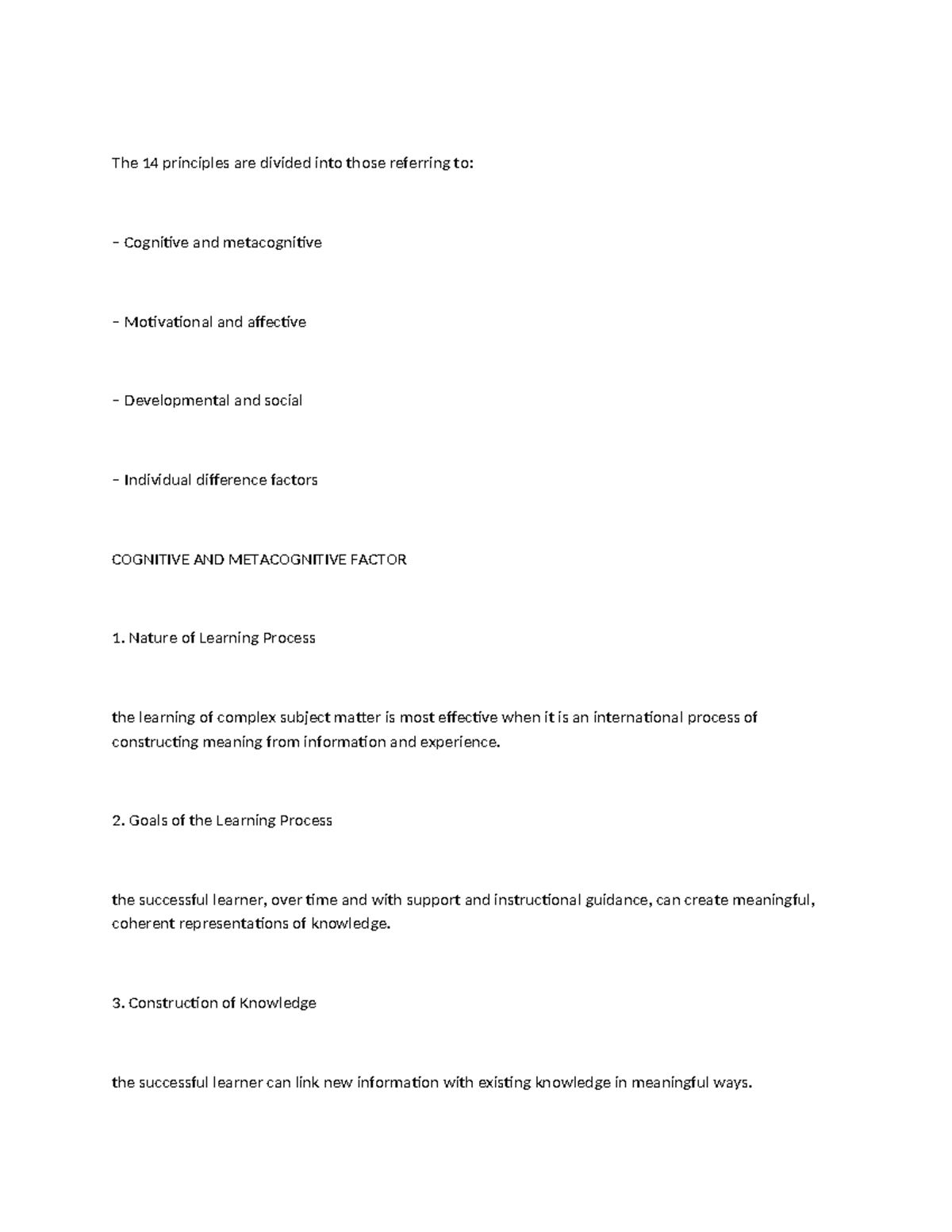The 14 principle - Additional Notes - The 14 principles are divided ...