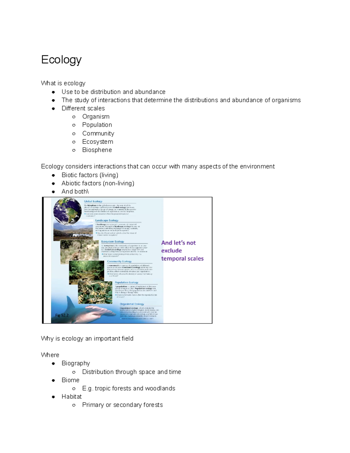 Ecology - BIOL1003 - Ecology What is ecology Use to be distribution and ...