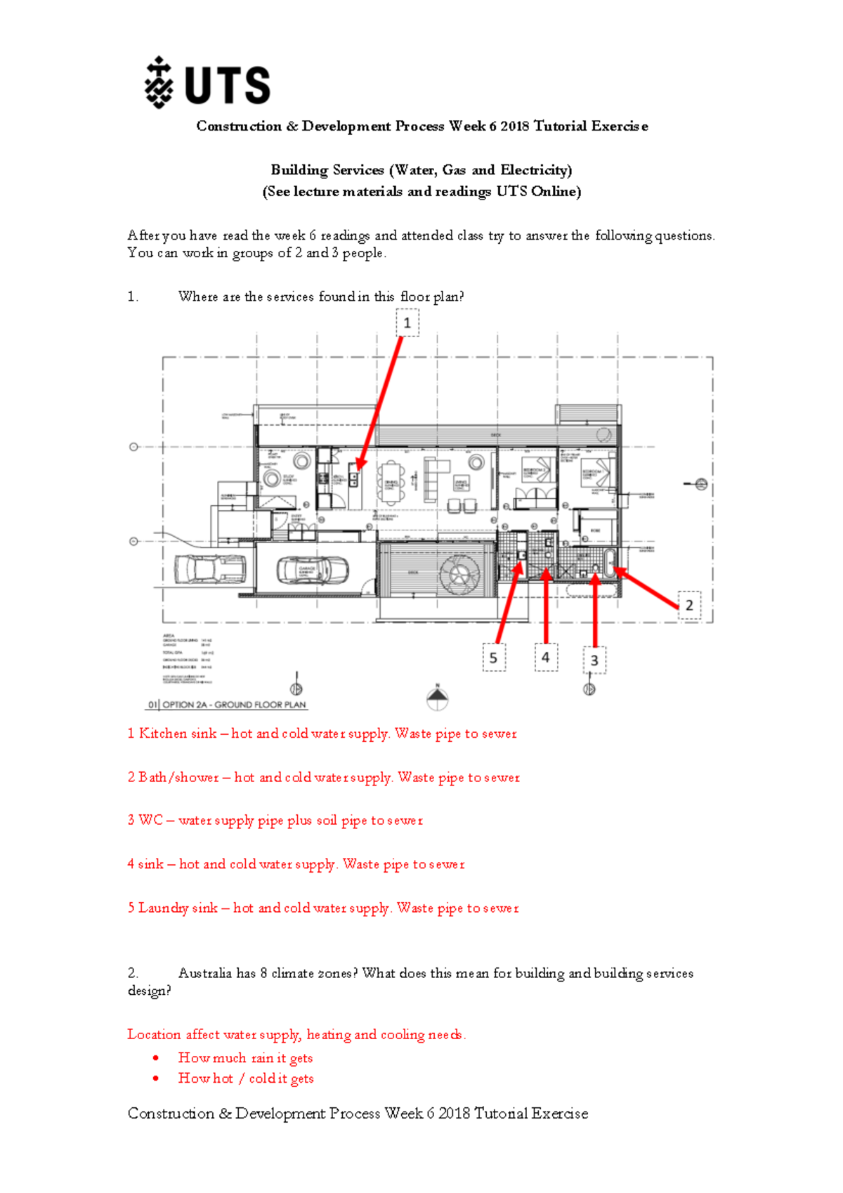 Copy of Week 6 Tut Building Services (residential) - Construction ...