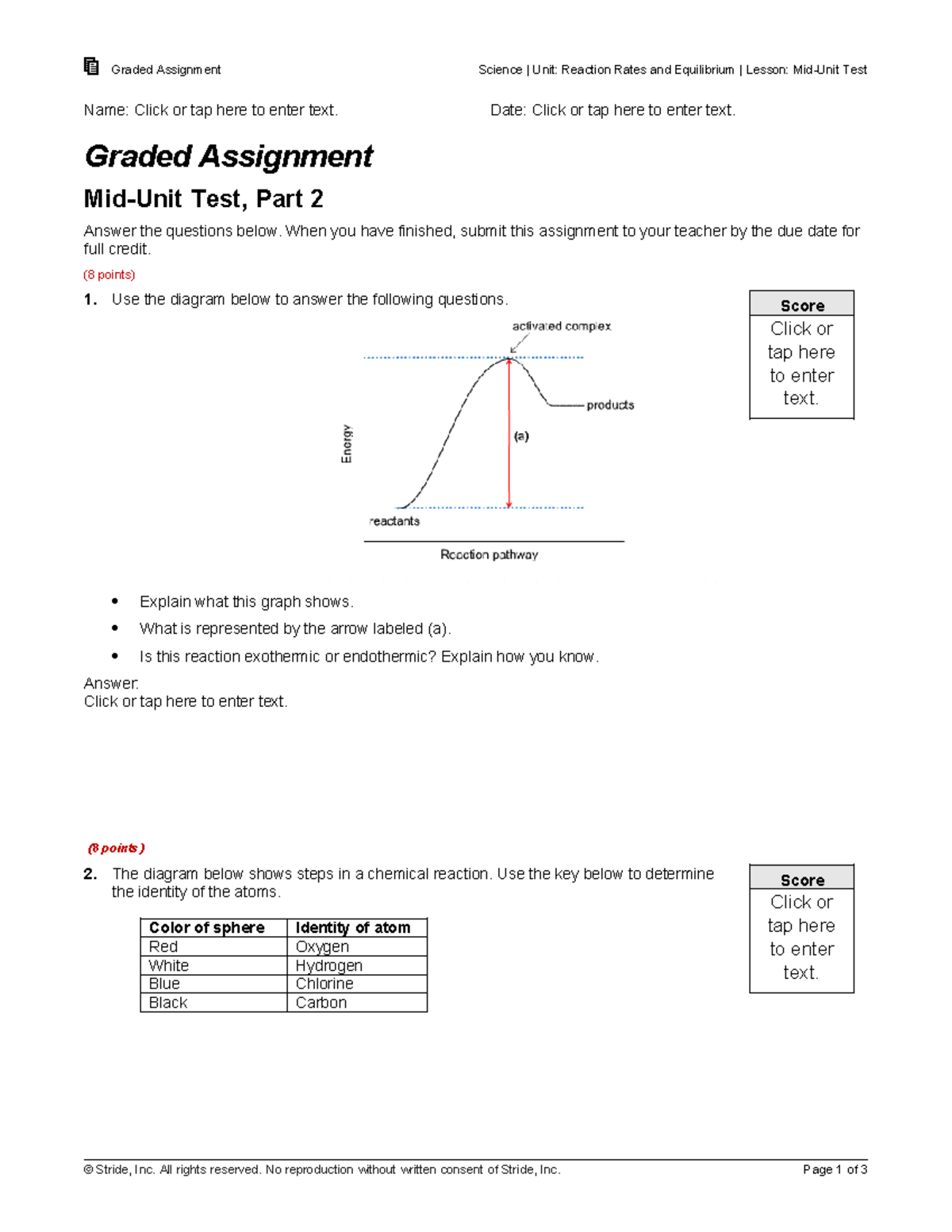 Chem 303B 5.08 Midunit Test JAN24 - Graded Assignment Science | Unit ...