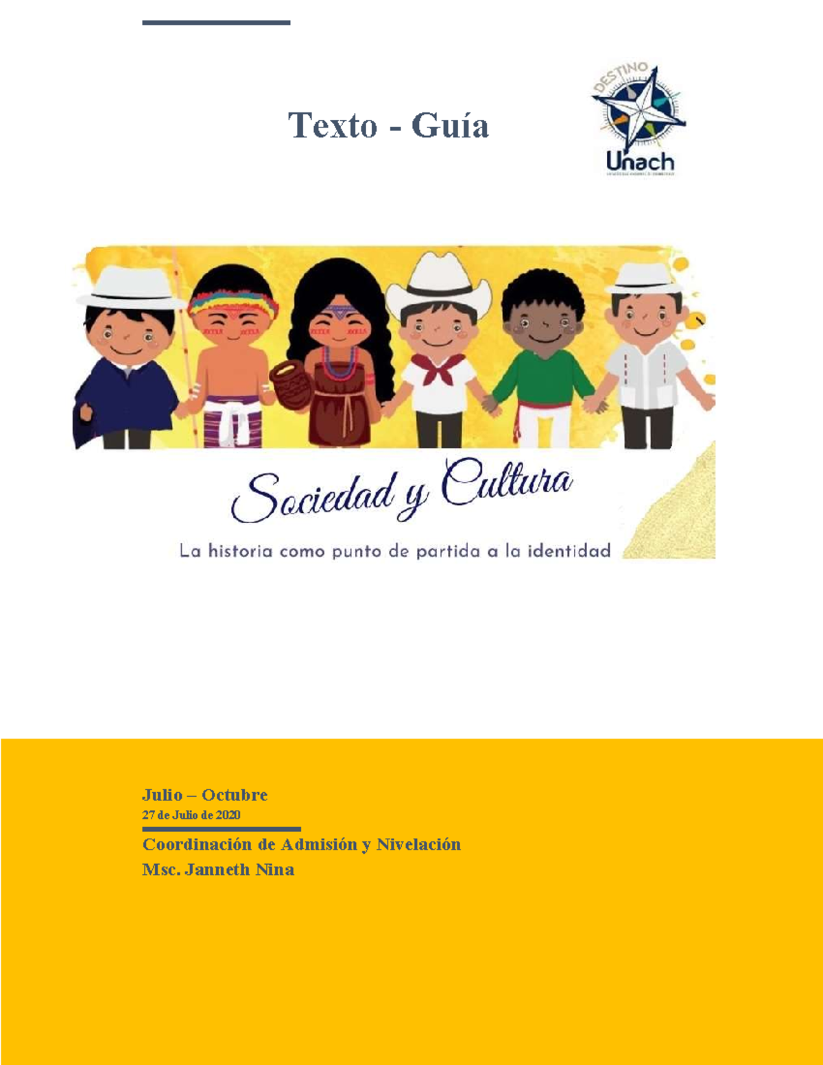 Unidad I. Identidad Y Cultura - Julio – Octubre 27 de Julio de 2020 ...