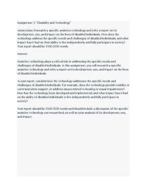 Assignment 2 Disability and the Built Environment - Assignment 2 ...