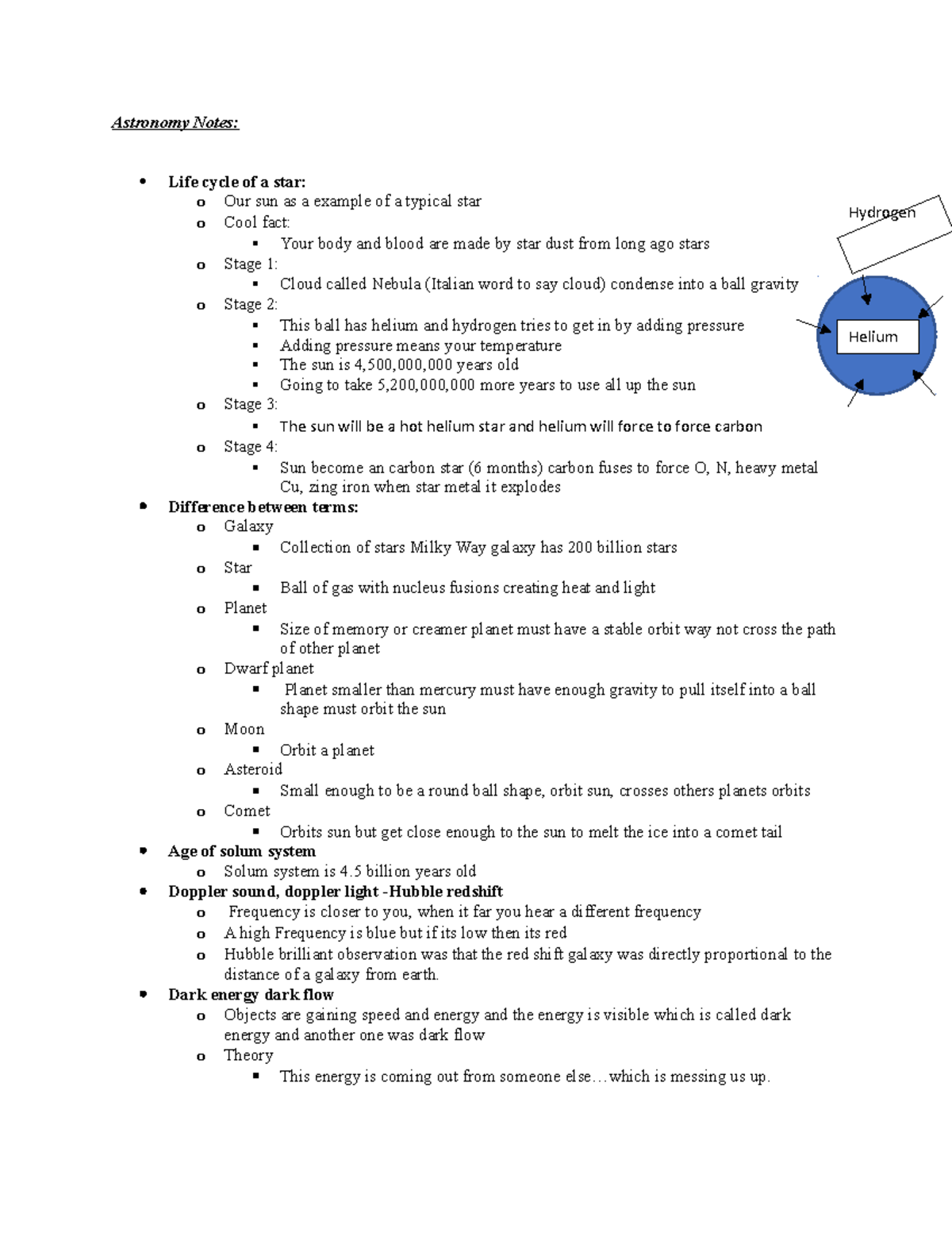 Astro notes 2 - Life cycle of a star, difference between terms, age of ...