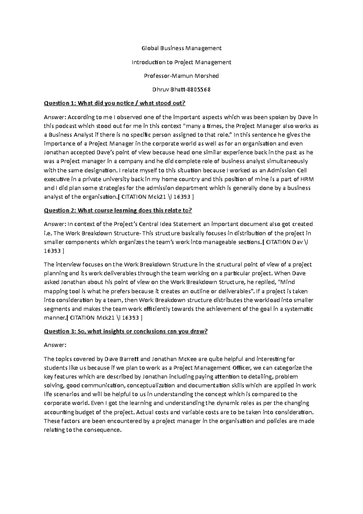 Reflection Assignment-Week 5 - Global Business Management Introduction ...