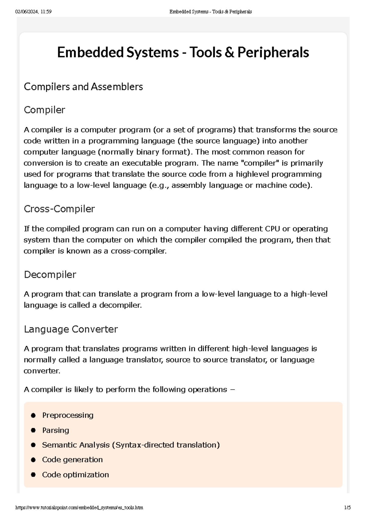 Embedded Systems - Tools & Peripherals - Embedded Systems - Tools ...