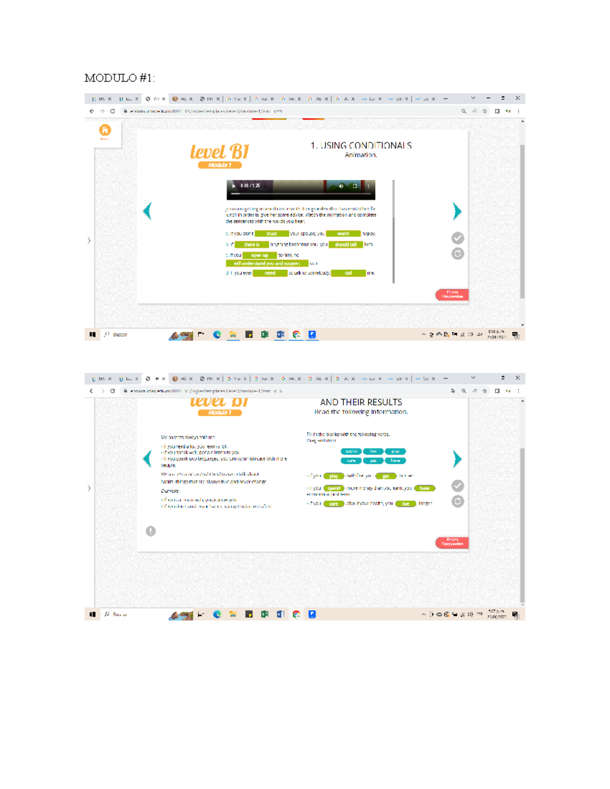 Notes Develop b1. - MODULO #1: PUNTO #1. Are you superstitious? Record ...