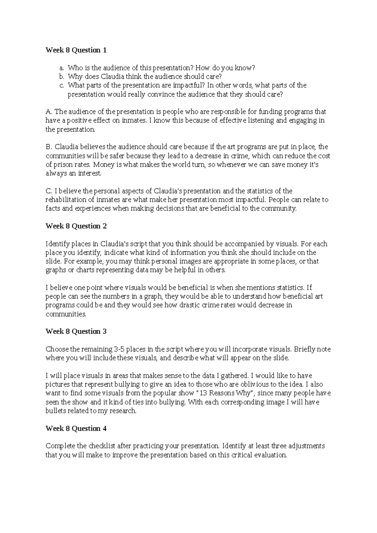 Wendy Morningstar SCS 200 Applied Social Sciences-8 - Week 8 Question 1 ...