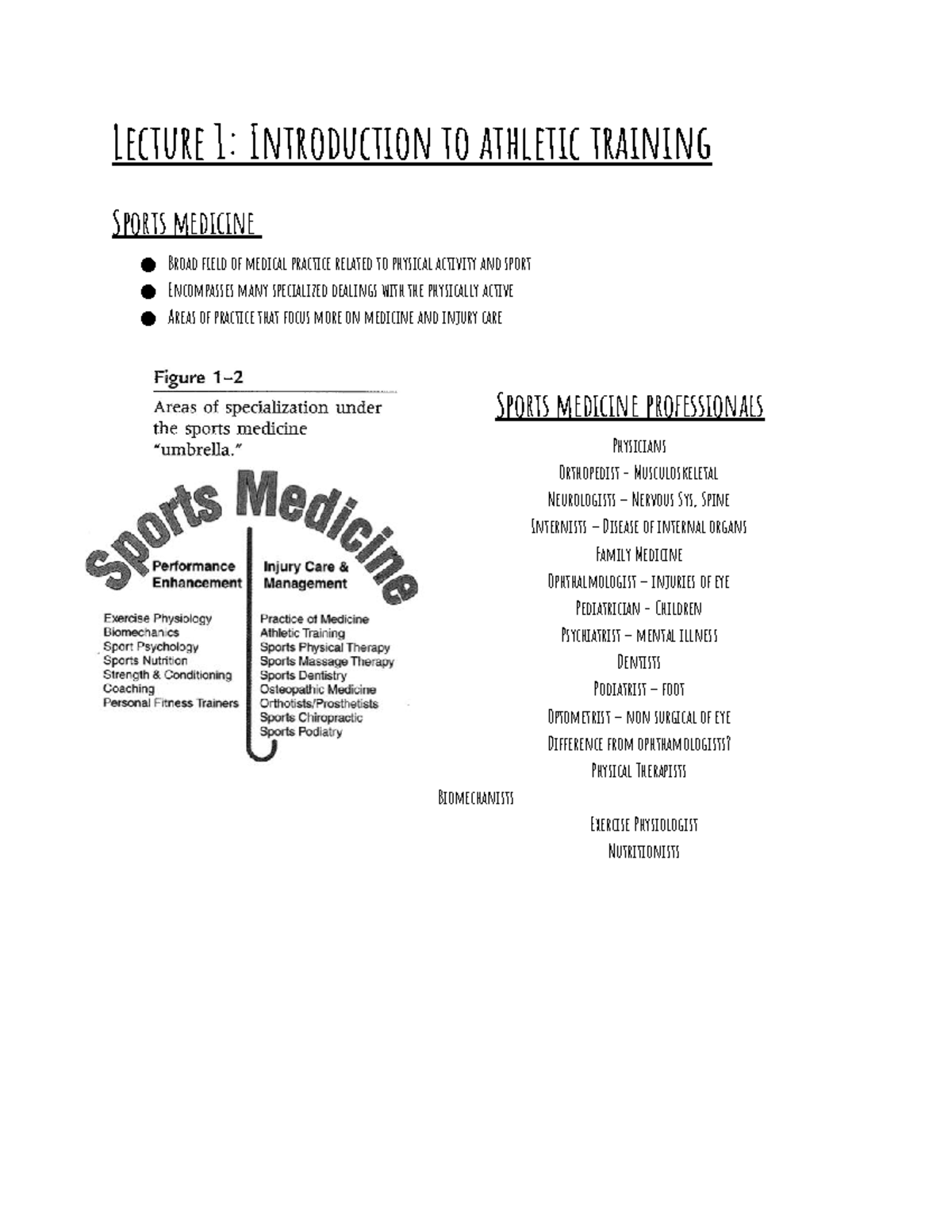 Intro to Athletic Training - Lecture 1: Introduction to athletic ...
