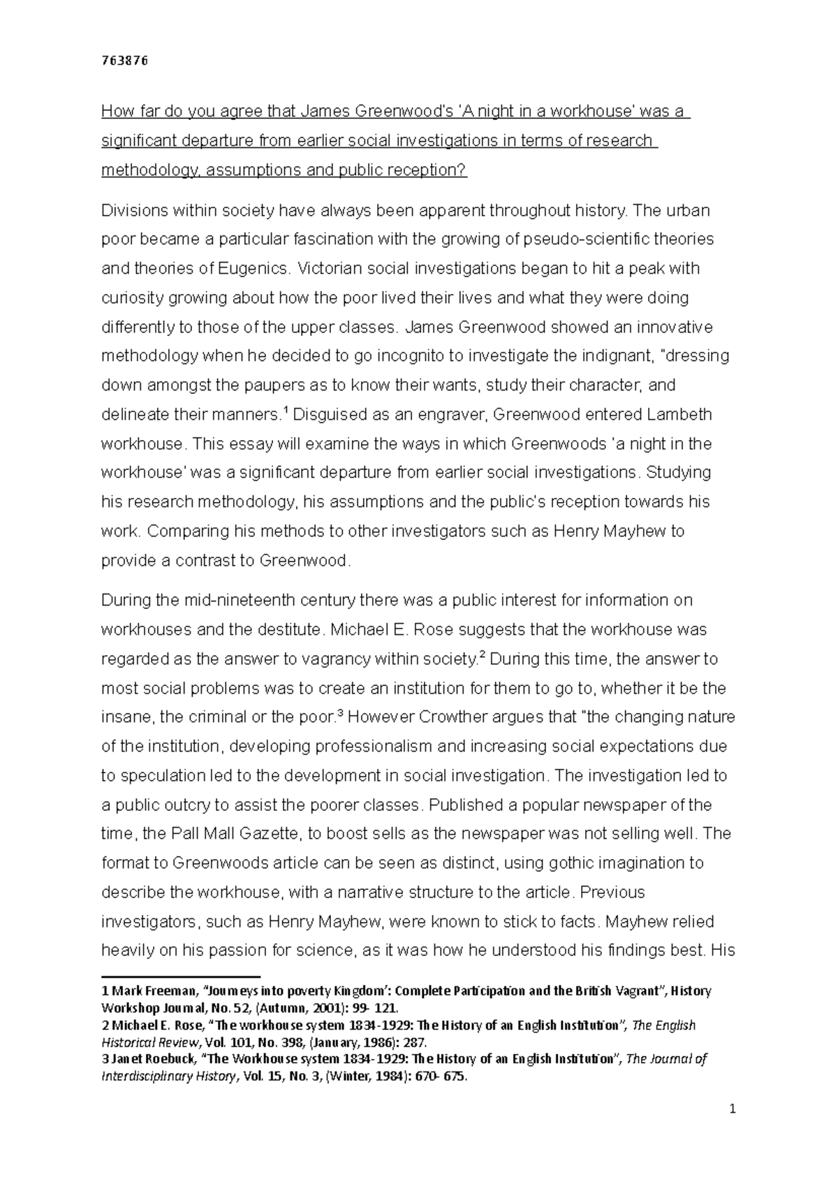 James greenwood - 763876 How far do you agree that James Greenwood’s ‘A ...