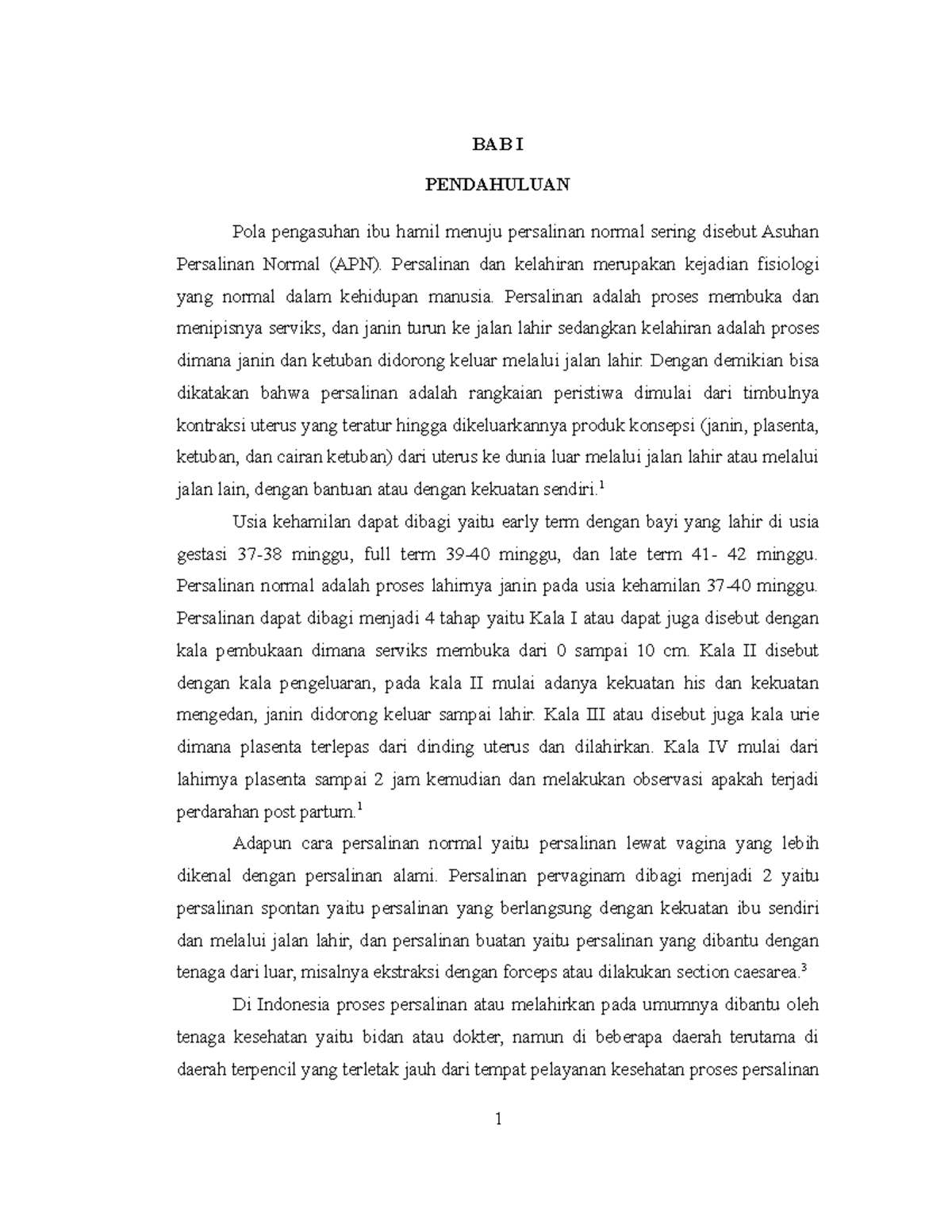 Asuhan Persalinan Normal - BAB I PENDAHULUAN Pola pengasuhan ibu hamil ...