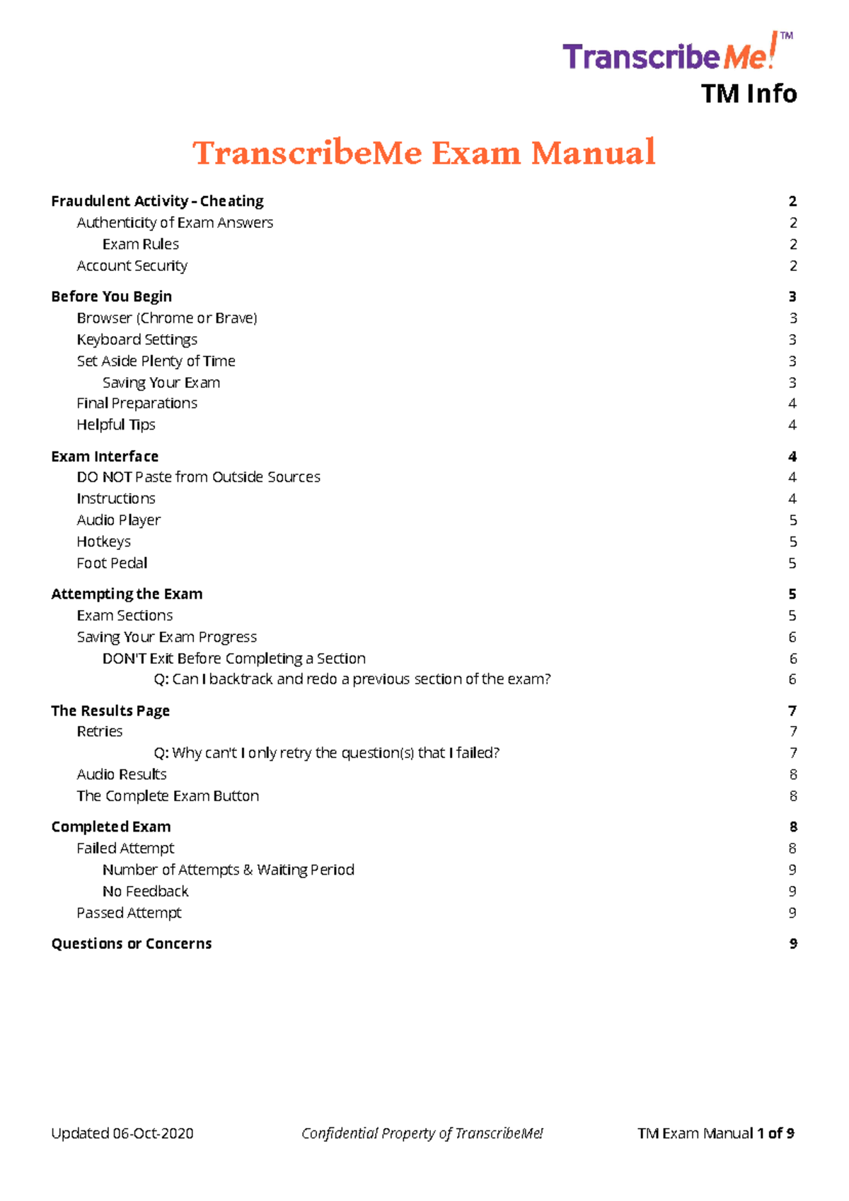 0105 TM Exam Manual 2020Oct06 - TranscribeMe Exam Manual Fraudulent ...