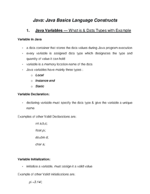 Java String types and Methods - Object Oriented Programming - USeP ...