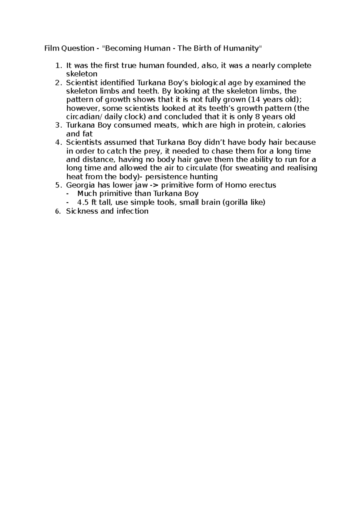 Film Question - Becoming Human - The Birth of Humanity - Film Question ...