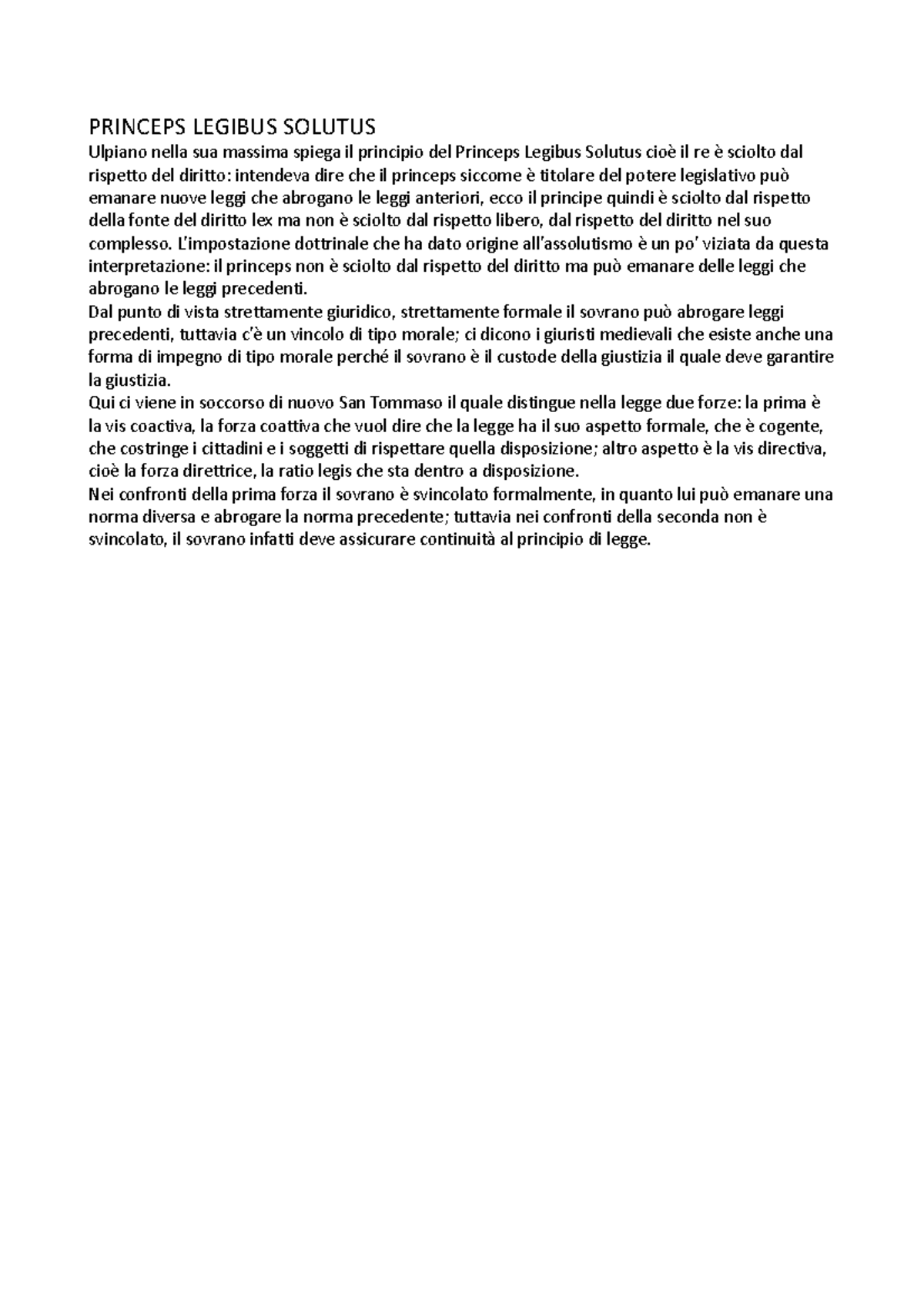 Legibus Solutus - appunti di lezione - PRINCEPS LEGIBUS SOLUTUS Ulpiano ...