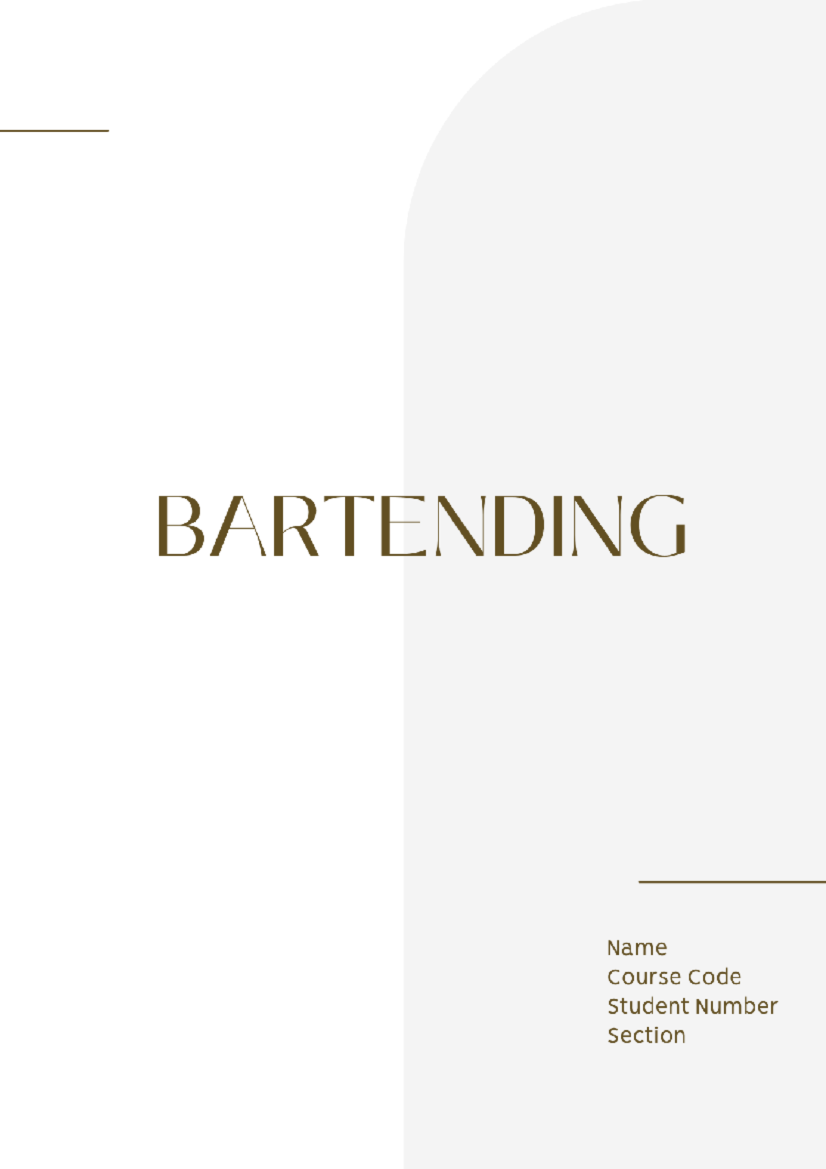 Bartending (2) - Culinary Arts and Kitchen Operations - Studocu