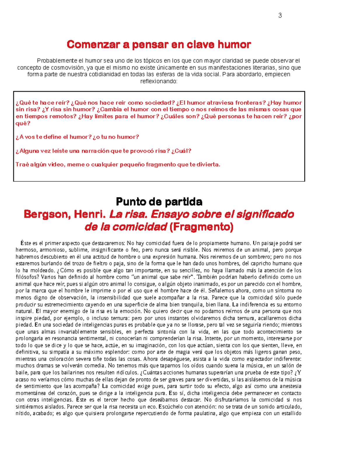 Cuadernillo Cosmovisión humorística - Comenzar a pensar en clave humor ...