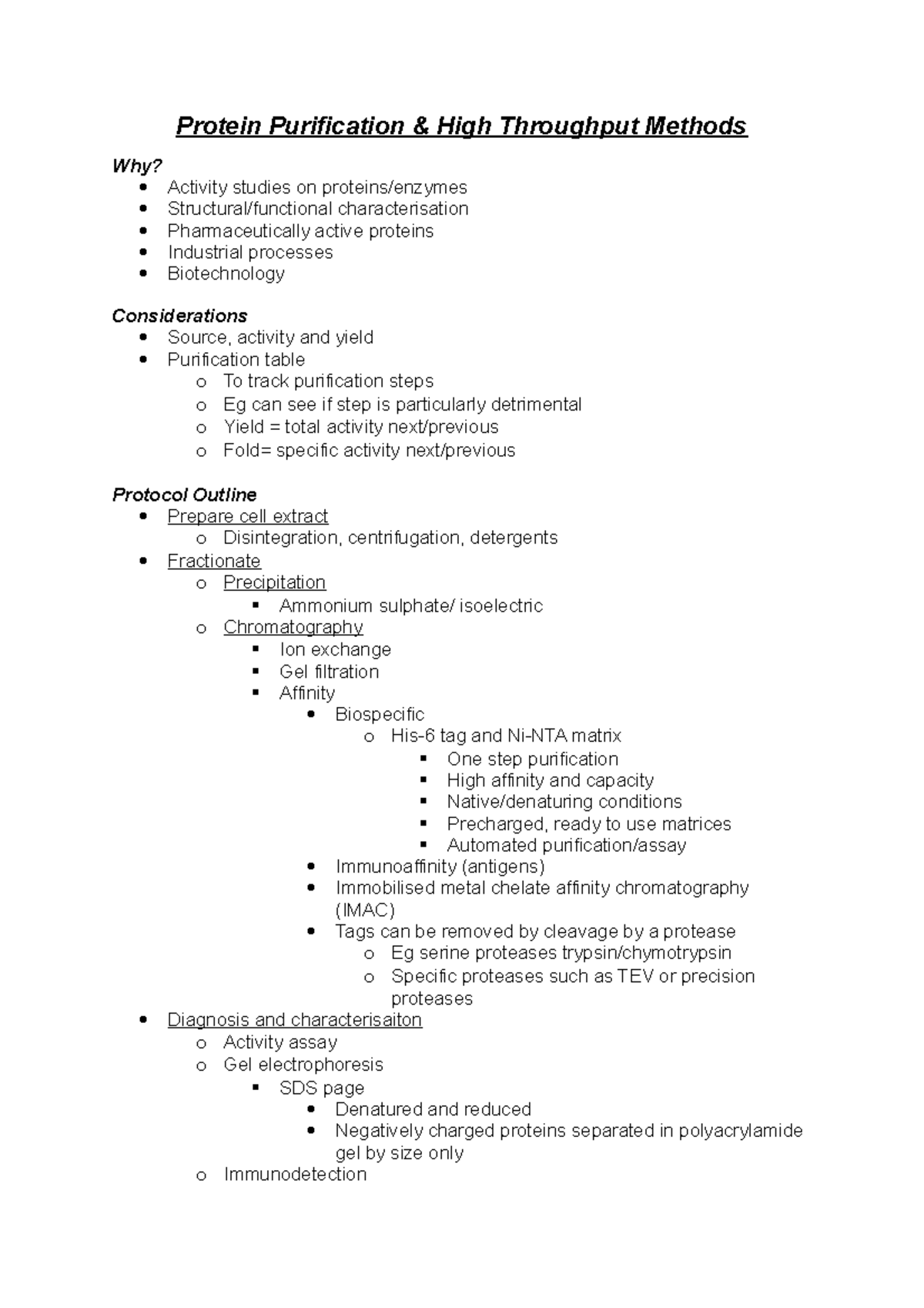 Protein Purification and Expression and High Throughput Methods ...