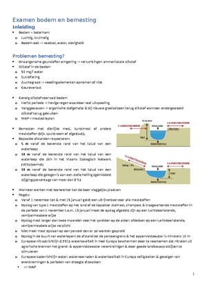 Voorbeeldvragen 2122 H1 - Voorbeeldvragen Bodem en bemesting Hoofdstuk 1 Beheersingsniveau 1 Een ...