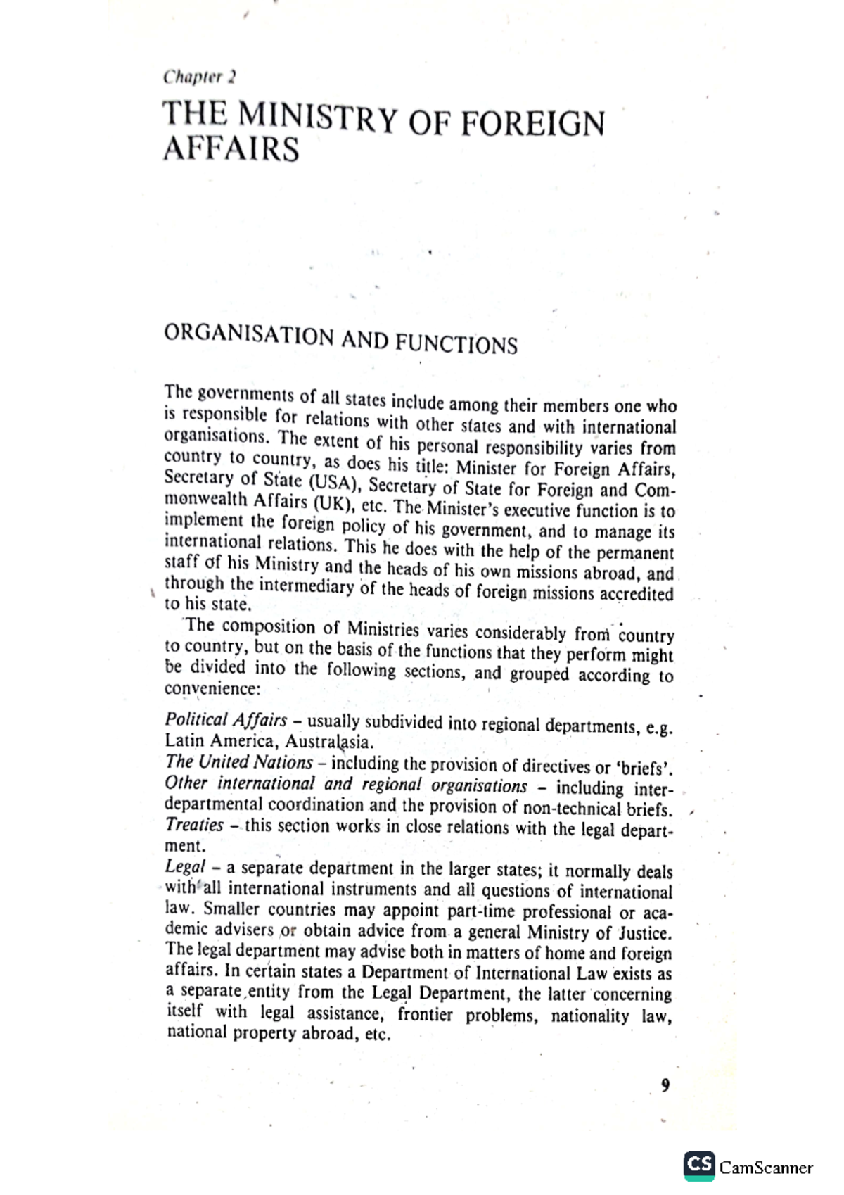 The Ministry of Foreign Affairs - International Studies - Studocu