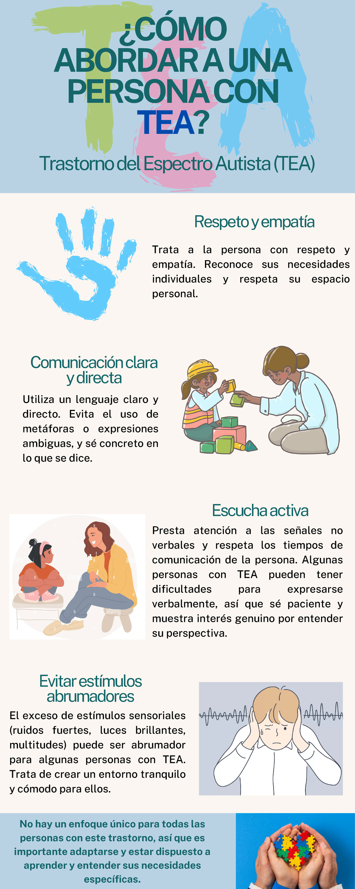 TEA ( Infografía ) - ¿CÓMO ABORDAR A UNA PERSONA CON TEA? Trastorno del ...