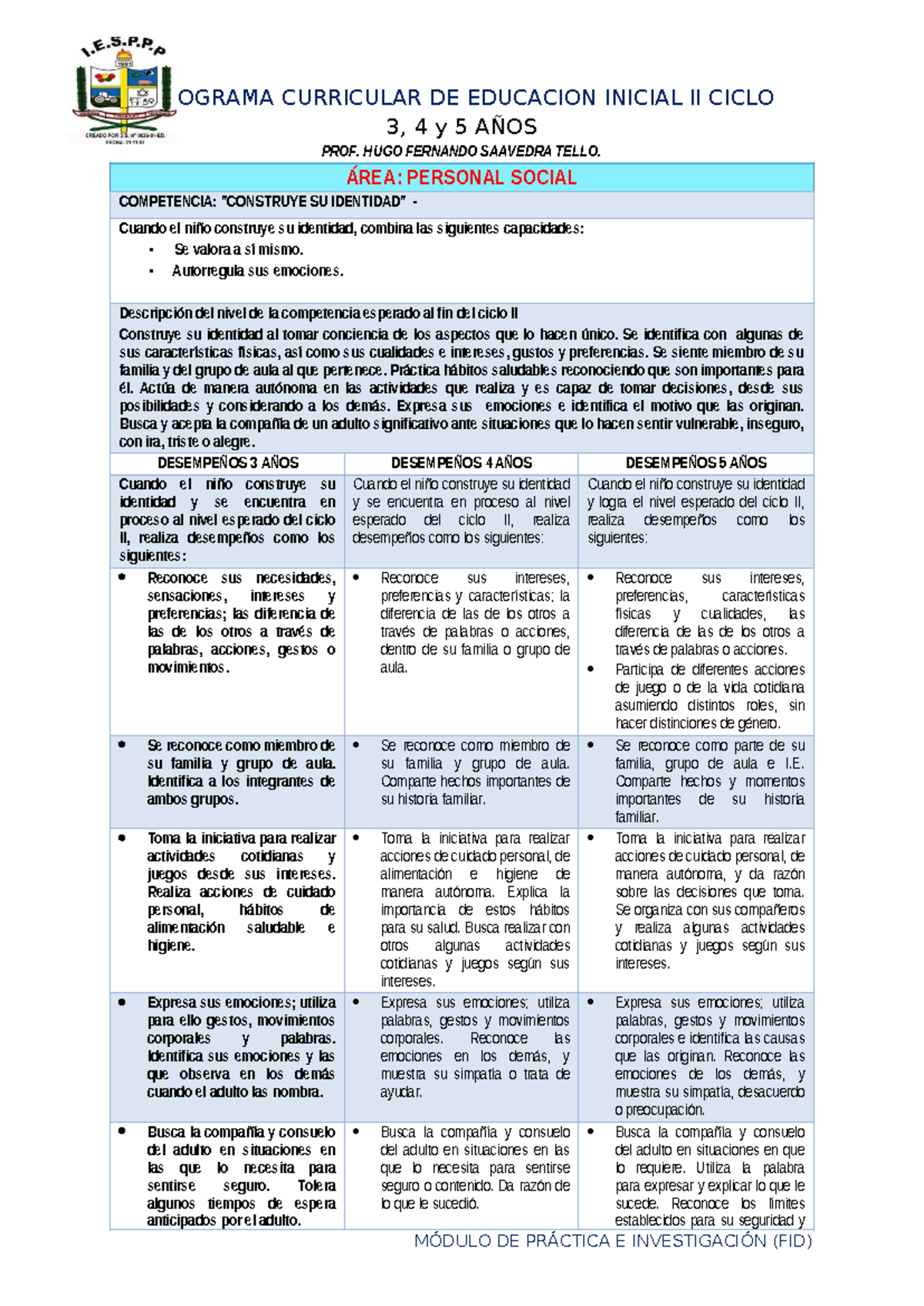 Programa Curricular 3,4 Y 5 AÑOS - PROGRAMA CURRICULAR DE EDUCACION ...