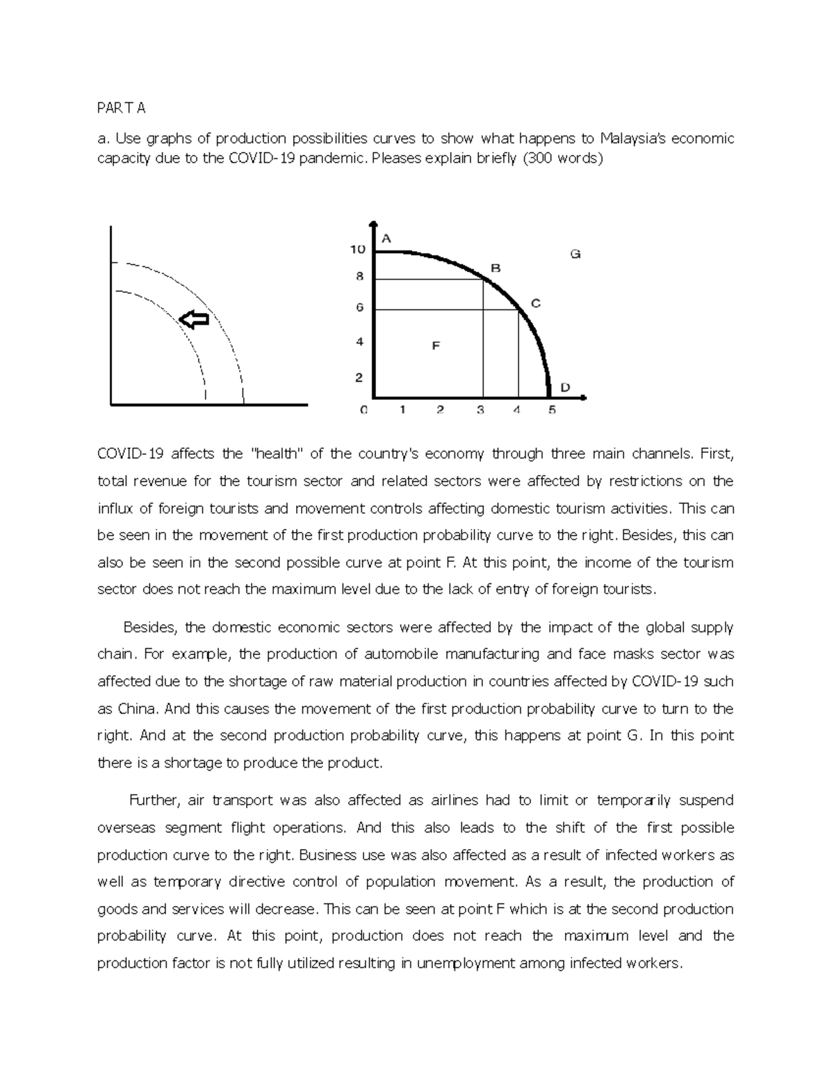 Tutorial 3 PART A - PART A a. Use graphs of production possibilities ...