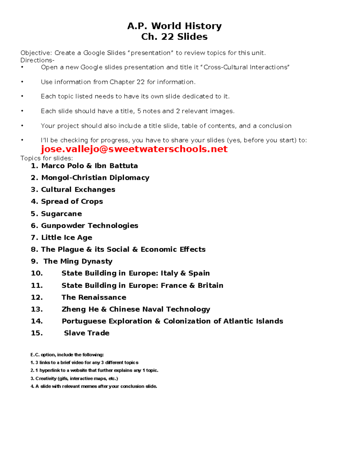Ch 22 Google Slides Topics - A. World History Ch. 22 Slides Objective ...